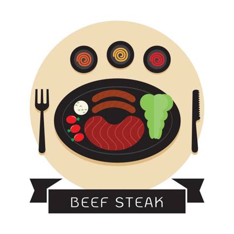 50 Steak Salad Top View Stock Illustrations Royalty Free Vector