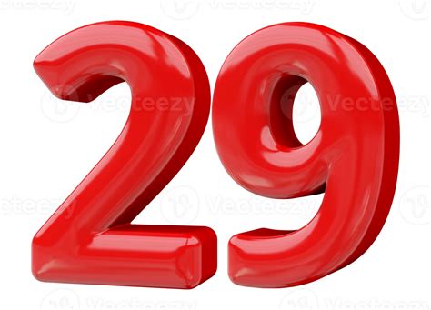 Red 3d Number 29 46645547 Png