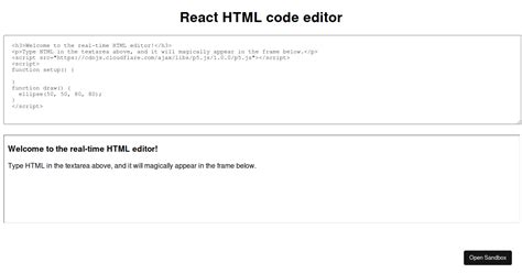 React Html Editor Codesandbox