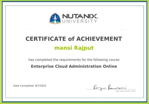 Mansi Rajput On Linkedin Nutanix Cloudcertification