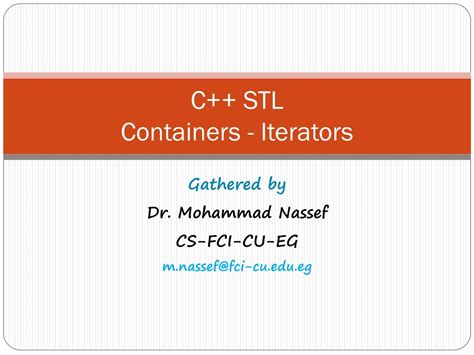 Ppt C Stl Containers Iterators Powerpoint Presentation Free Download Id9174331