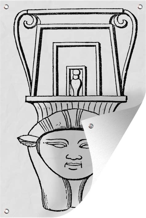 Muurdecoratie Vintage Tekening Van Hathor X Cm Tuinposter