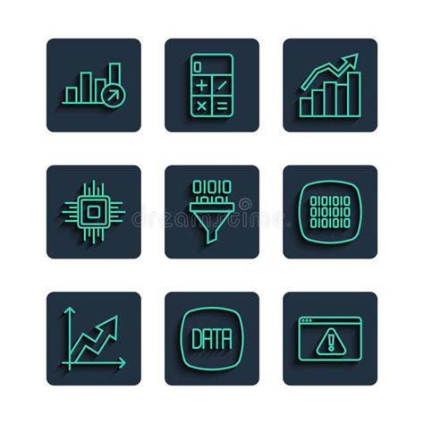 Set Line Financial Growth Data Analysis Browser With Exclamation Mark
