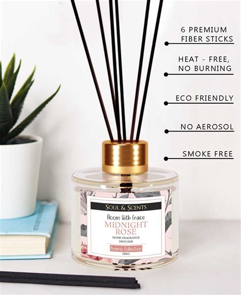 Midnight Rose Reed Diffuser Romantic Aromatherapy For Ambiance Soul
