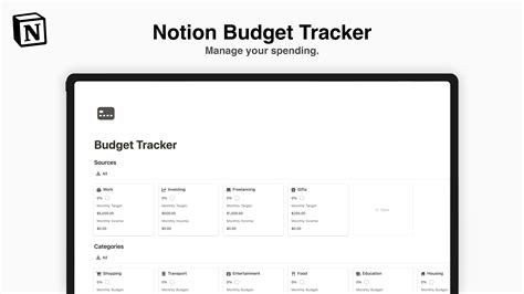budget tracker for free by josh notion finance notion template
