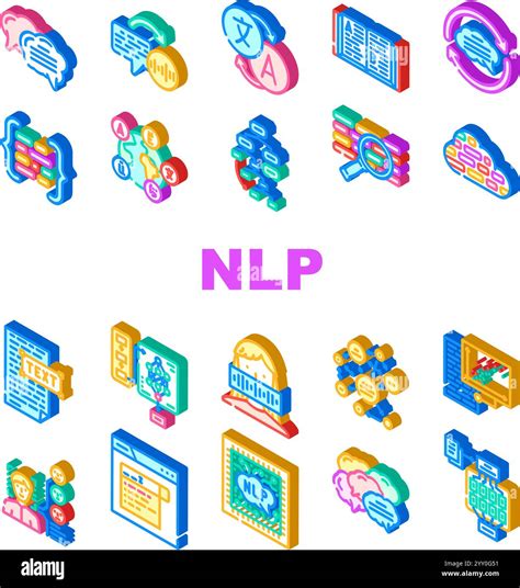 Natural Language Processing Nlp Icons Set Vector Stock Vector Image And Art Alamy