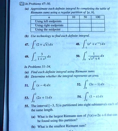 solved in problems 47 50 a approximate each definite integral by