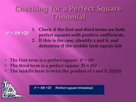 Ppt Factoring Perfect Square Trinomials And The Difference Of Squares Powerpoint Presentation