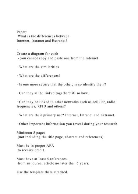 Paper What Is The Differences Between Internet Intranet Andocx