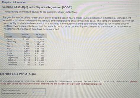 solved required information exercise 6a 2 algo