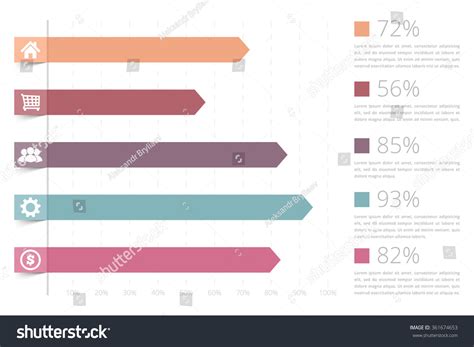 Horizontal Bar Graph Template Icons Vector Stock Vector Royalty Free