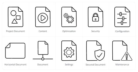 premium vector a set of 10 file icons as project document content optimization