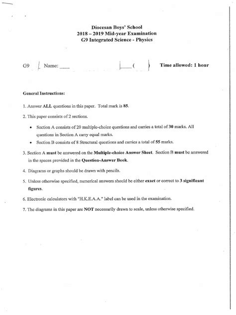 Physics Exam G9 Pdf