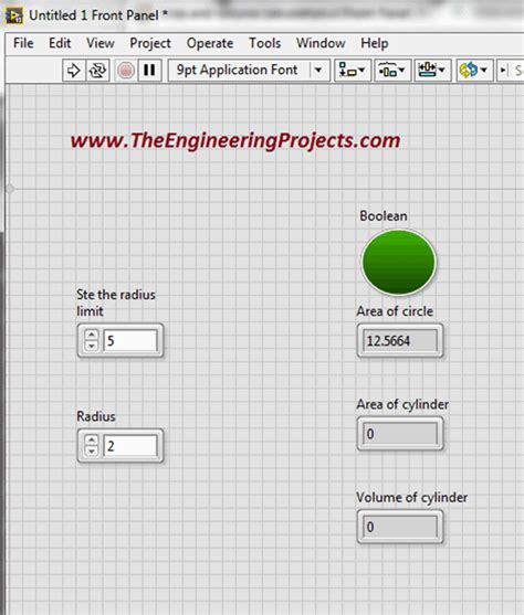 Area And Volume Calculation In Labview The Engineering Projects