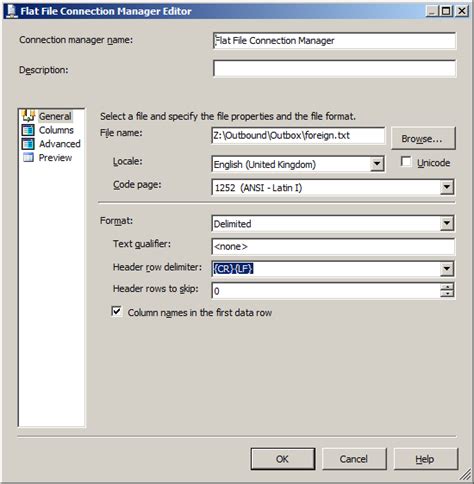 Sql Server Ssis Ansi Flatfile Always Saved As Utf 8 Wo Bom