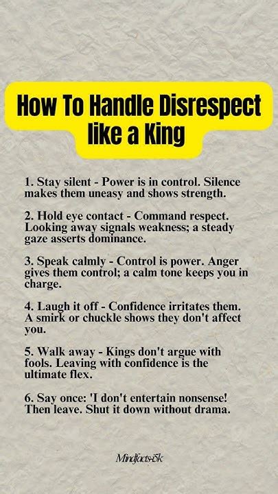 How to handle disrespect like a king - YouTube