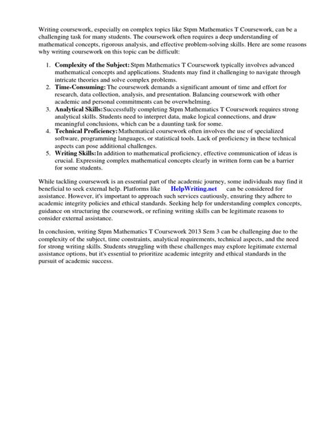 Stpm Mathematics T Coursework 2013 Sem 3 Pdf Mathematics Science