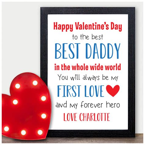 Personalised Happy Valentines Day Ts For Daddy Dad From Daughter Son