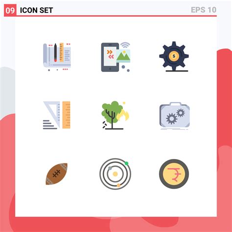 9 Universal Flat Colors Set For Web And Mobile Applications Energy Geometrical Iot Education