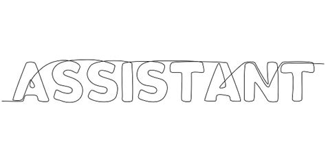 어시스턴트 단어의 연속 한 줄입니다 얇은 선 그림 벡터 개념입니다 윤곽 그리기 창의적인 아이디어 검은색에 대한 스톡 벡터 아트 및 기타 이미지 Istock