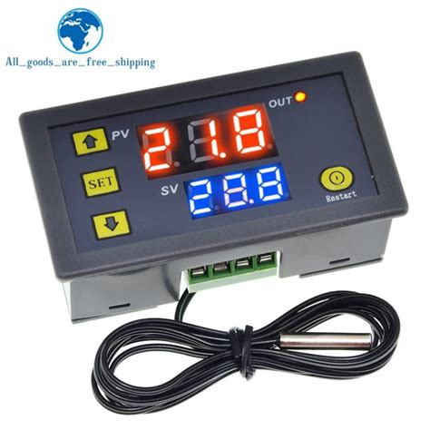 W3230 12V 24V AC110 220V Probe Line 20A Digital Temperature Control LED Display Thermostat With