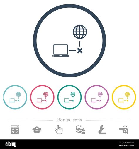 Offline Laptop Flat Color Icons In Round Outlines 6 Bonus Icons Included Stock Vector Image
