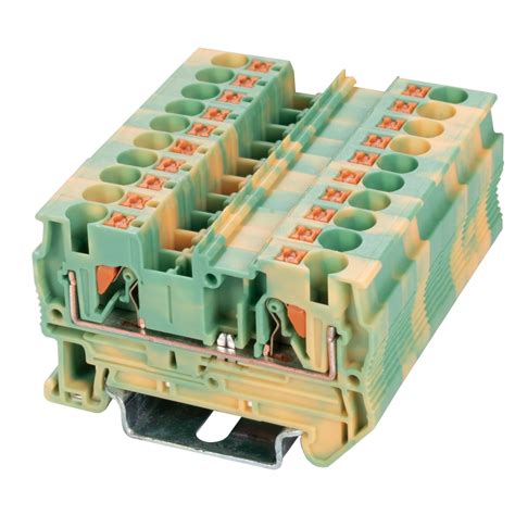 Sqmm DIN Rail Mounted Push In Grounding Terminal Block Modular PE And Earthed Terminal