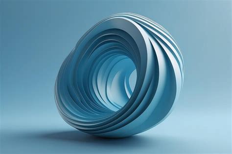 Premium Photo D Render Abstract Layered Curvy Object With Hole Isolated On Blue Background