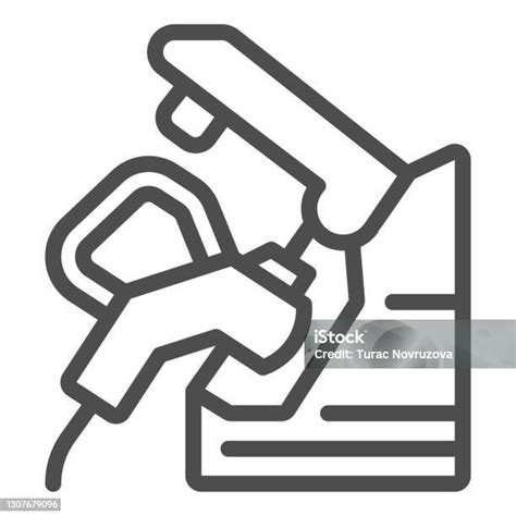 충전 건 라인 아이콘 전기 자동차 개념 흰색 배경에 가솔린 노즐 기호 윤곽 스타일에 급유 총 아이콘자동차와 전기 자동차를 충전