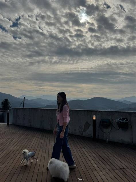 고소영 스카프 센스가 돋보이는 카디건 청바지룩 여리여리 매력 발산 스타와 라이프