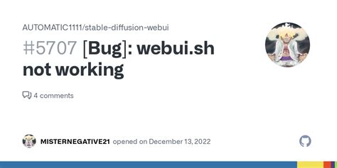 Bug Webui Sh Not Working Issue Automatic Stable Diffusion Webui Github