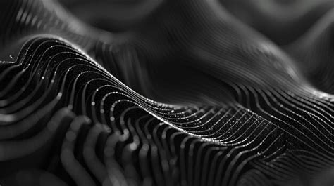 Monochromatic Wavy Lines Abstract Art Image Premium Ai Generated Image