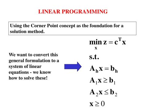 PPT LINEAR PROGRAMMING PowerPoint Presentation Free Download ID 62358