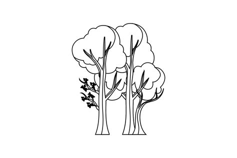 Tree Natural Floral Outline Graphic By MyDesignStudioSemarang Creative Fabrica