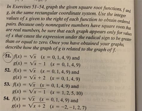 Solved In Exercises 51 54 Graph The Given Square Root