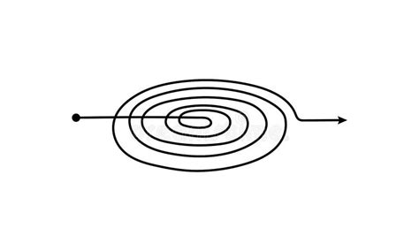 Tangled Black Scribble Arrow With Round Freehand Spiral Shape Stock Vector Illustration Of