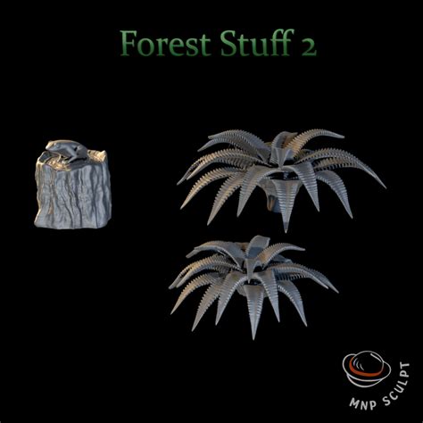 3d Printable Modular Forest With Moss By Mnp Sculpt