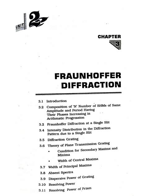 Fraunhoffer Diffraction Pdf