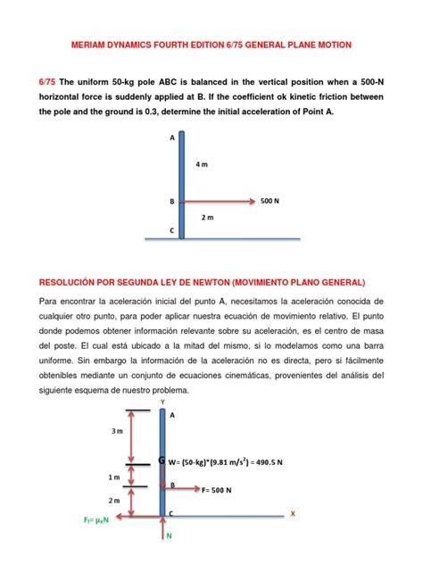 problem 6 75 meriam dynamics 4th edition pdf movimiento física masa