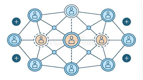 decentralized network a network diagram showing nodes connecting to
