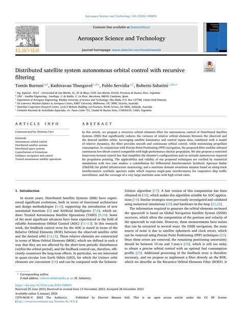 Pdf Distributed Satellite System Autonomous Orbital Control With