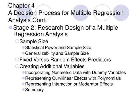 ppt multivariate data analysis chapter 4 multiple regression
