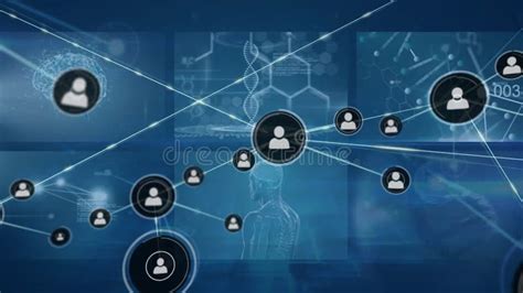 Animation Of Connected Icons Molecule Structures Brain Human Body