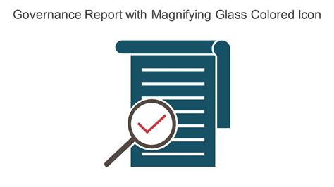 Governance Report With Magnifying Glass Colored Icon In Powerpoint Pptx Png And Editable Eps