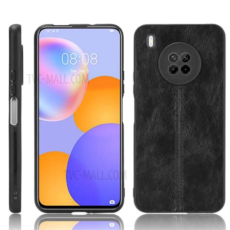 Wholesale Stitching Design PC TPU PU Leather Coated Hybrid Phone Case For Huawei Y9a Black