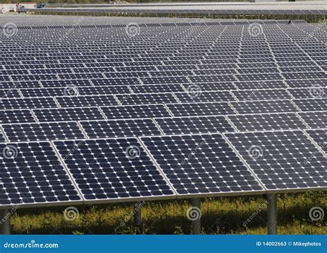 Array Of Solar Panels Stock Image Image Of Cells Outside 14002663