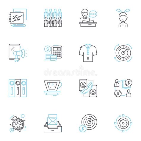 Program Managers Linear Icons Set Leadership Coordination Organization Communication