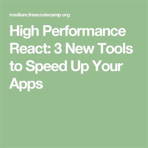 High Performance React 3 New Tools To Speed Up Your Apps