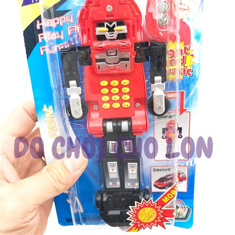 Vỉ đồ Chơi điện Thoại Siêu Nhân Biến Hình Xe Hơi Dùng Pin 9912a