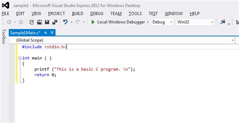 Compile And Run C Program Using Visual Studio 2012 Express